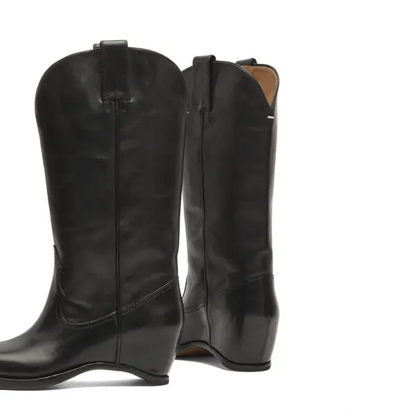 MAISON MARGIELA Heel-less Western High Boots - Black