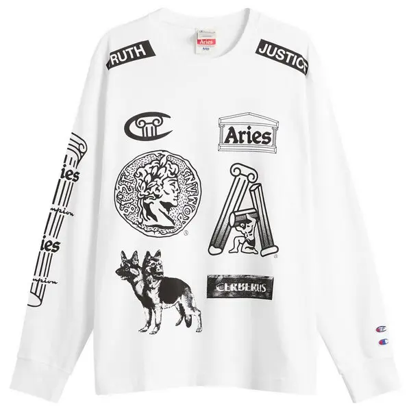 Champion X Aries Sponsor Long Sleeve T-shirt - White