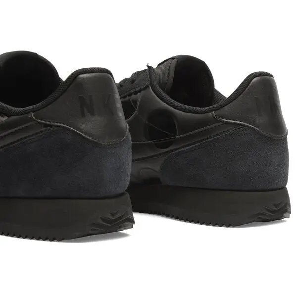 Nike Cortez Dot Embossed Leather Sneakers - Black
