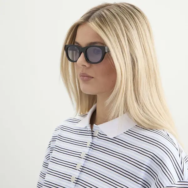 Prada Round Sunglasses - Black/blue