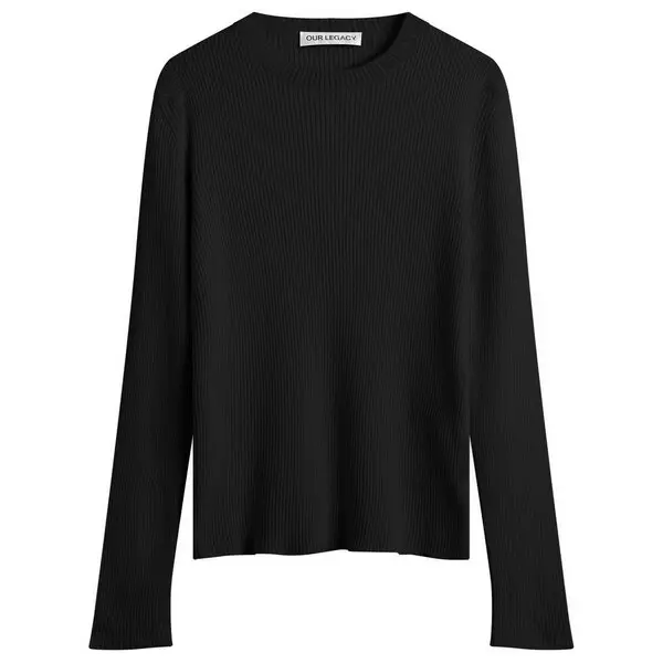 Our Legacy Silk Compact Roundneck - Almost Black