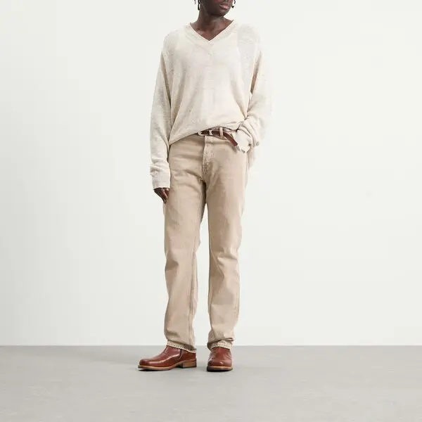 Our Legacy Linen Rue V-neck Jumper - Soft Ecru