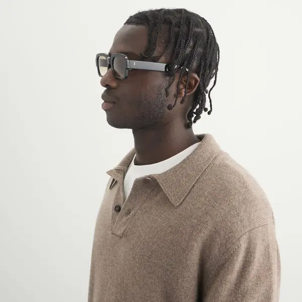 MONOKEL Apollo Rectangle Sunglasses - Black/brown Gradient