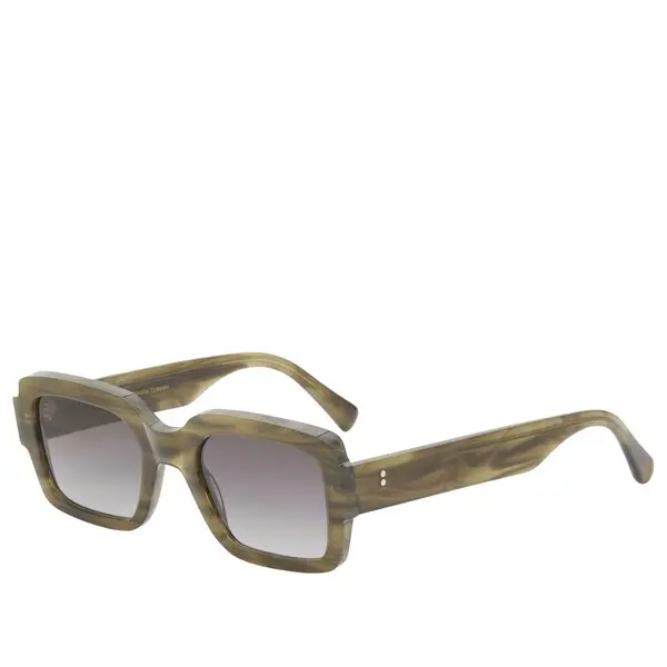 MONOKEL Apollo Rectangle Sunglasses - Green Demi/grey Gradient