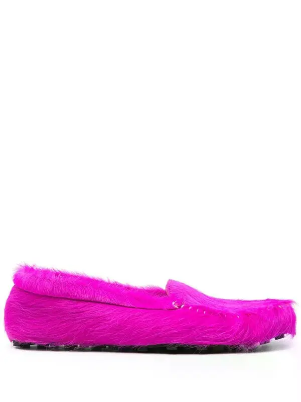 Marni Calf-hair Slip-on Loafers - Pink