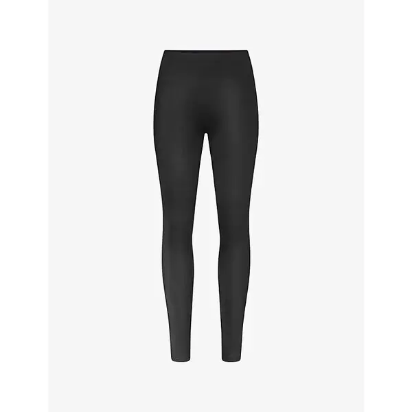 NIKESKIMS Shine Bonded Waist Gym Leggings - Obsidian
