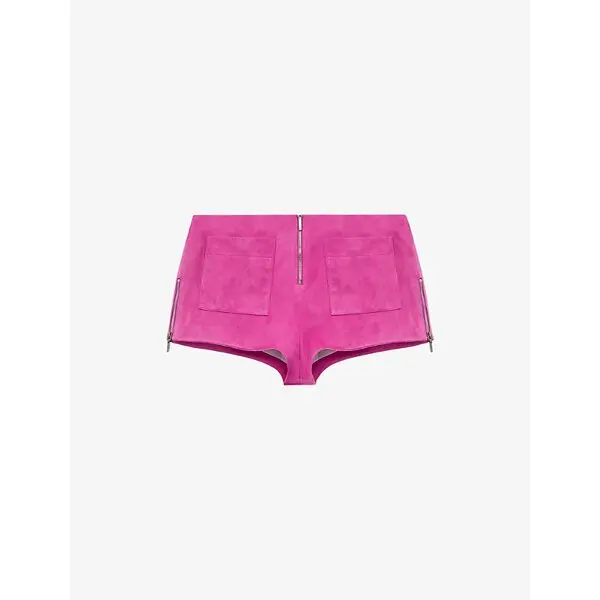 Loewe X Paula's Ibiza Side-zip Suede Mini Shorts