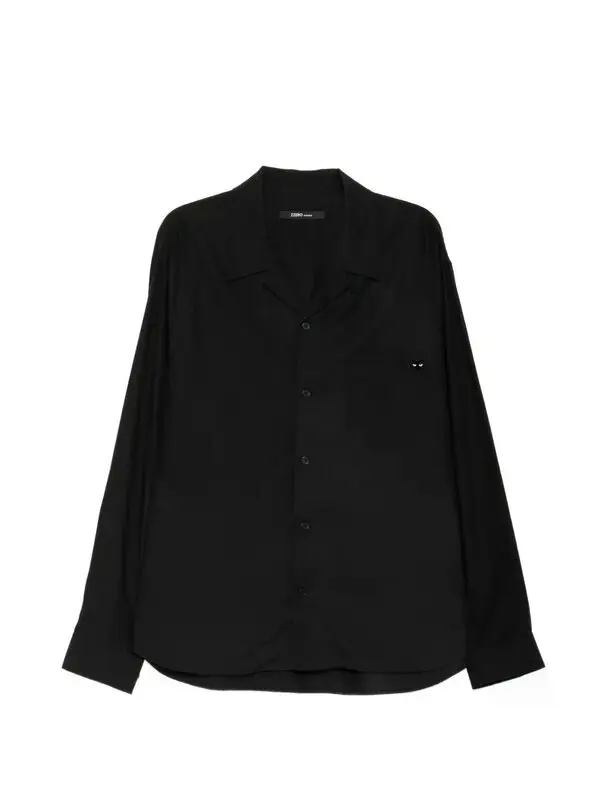 SONGZIO Panther-embroidered Shirt - Black