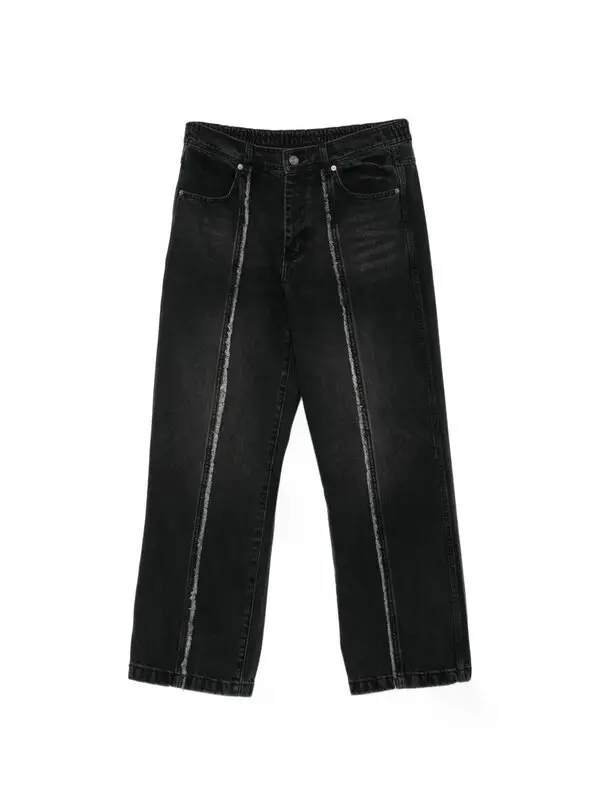 SONGZIO Frayed Faded Jeans - Black