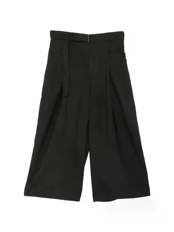 SONGZIO Belted Cropped Trousers - Black
