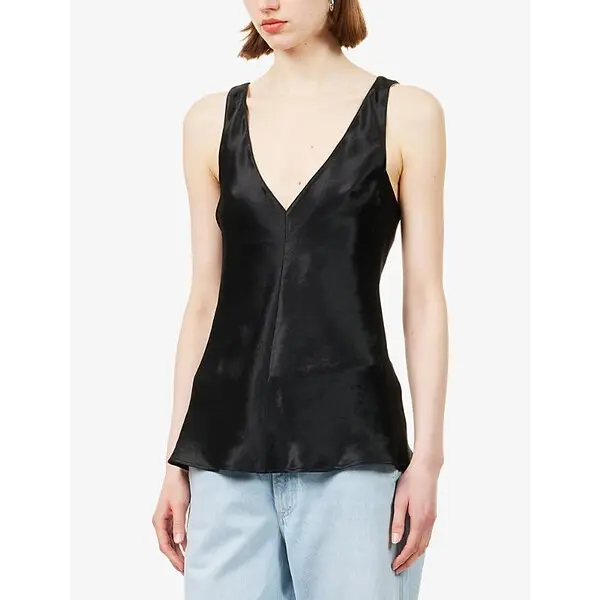 AGOLDE X Maria Mcmanus Deep V-neck Satin Tunic Top