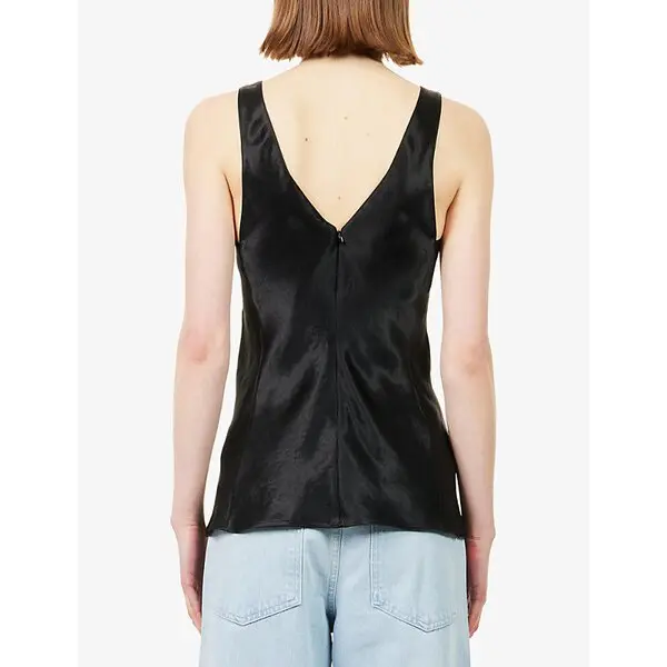 AGOLDE X Maria Mcmanus Deep V-neck Satin Tunic Top