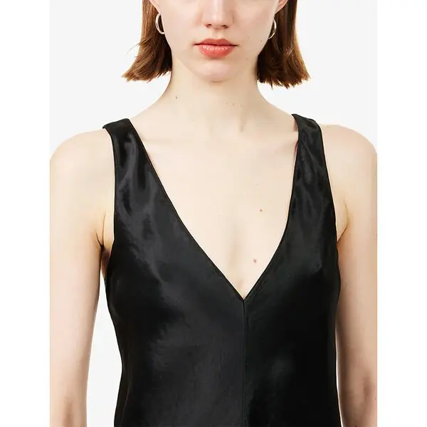 AGOLDE X Maria Mcmanus Deep V-neck Satin Tunic Top
