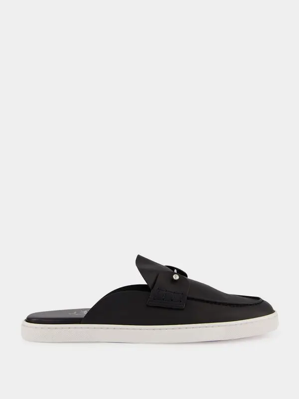 CHRISTIAN LOUBOUTIN Chanme Calf Leather Boat Shoes - Black