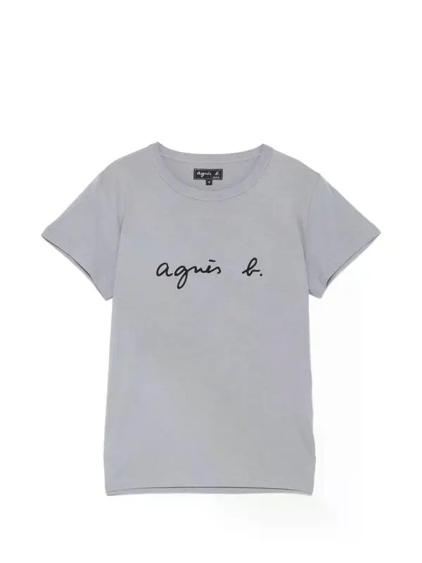 AGNES B. Logo-print T-shirt - Grey