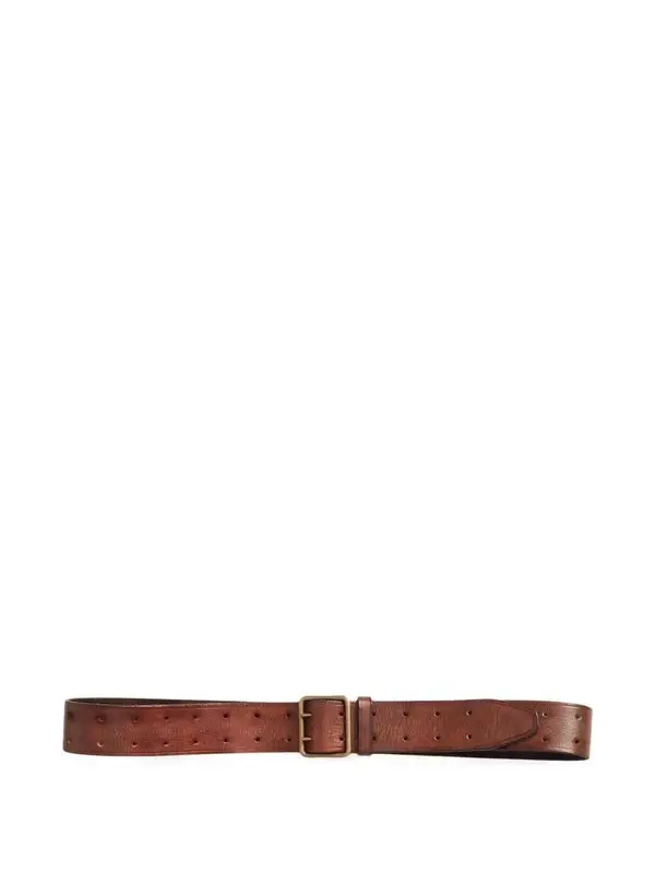 Ralph Lauren Perforated Leather Belt - Brown