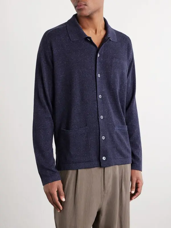PIACENZA CASHMERE 1733 Silk And Linen-blend Collared Overshirt