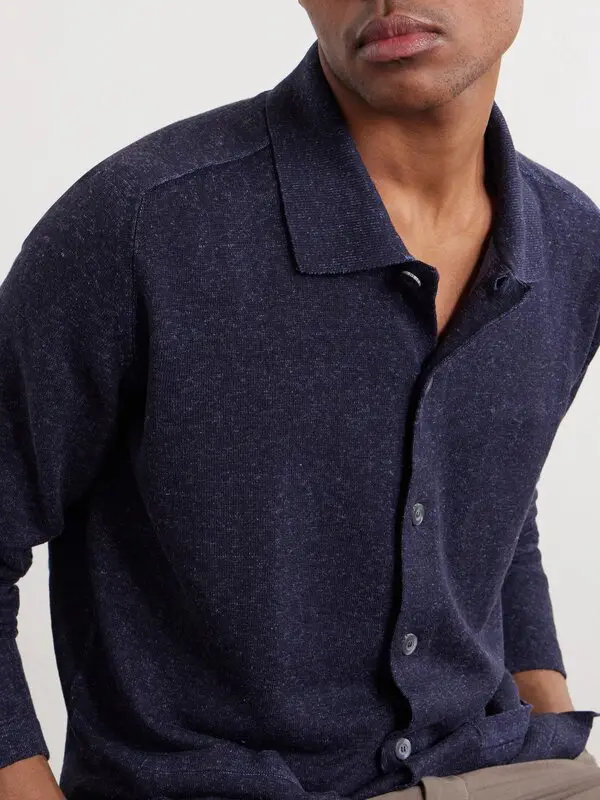 PIACENZA CASHMERE 1733 Silk And Linen-blend Collared Overshirt