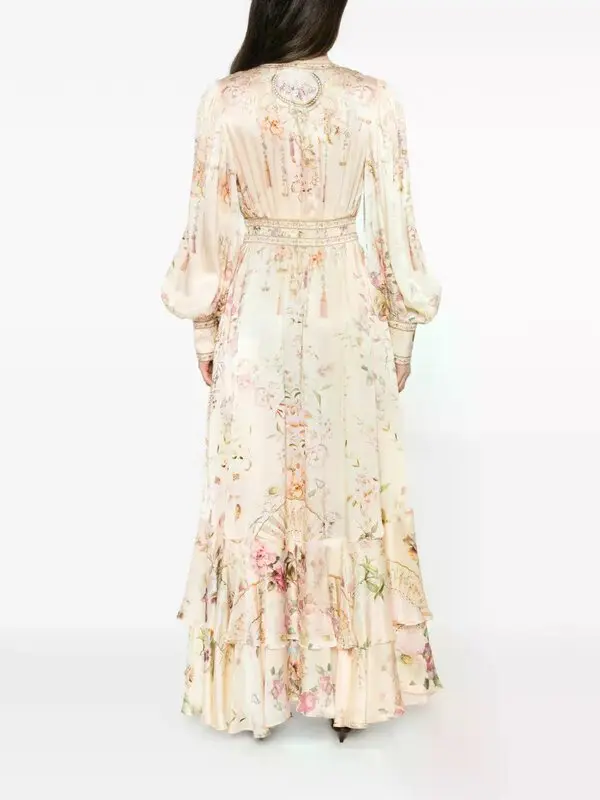 Camilla Adorned In Aranjuez Floral-print Maxi Dress - Neutrals