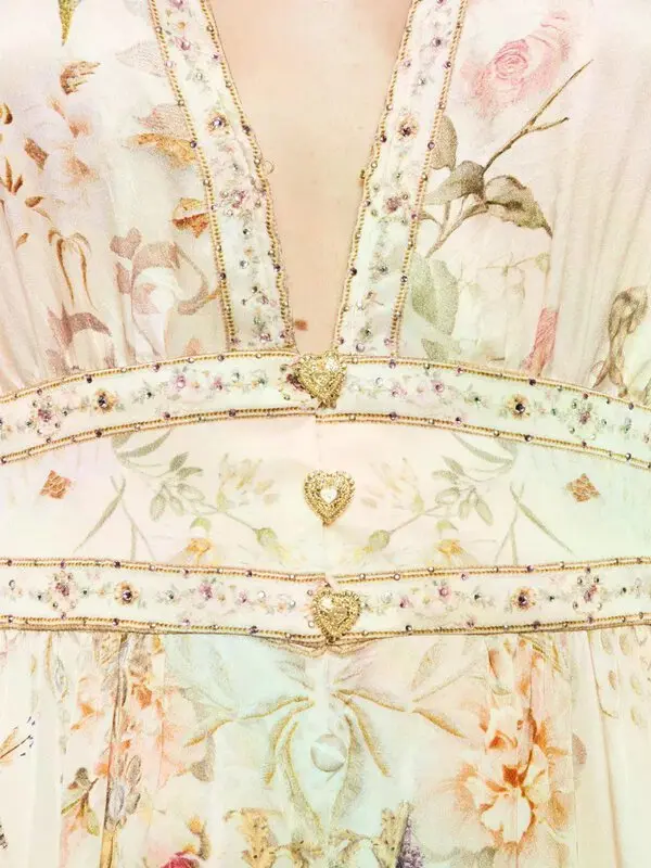 Camilla Adorned In Aranjuez Floral-print Maxi Dress - Neutrals