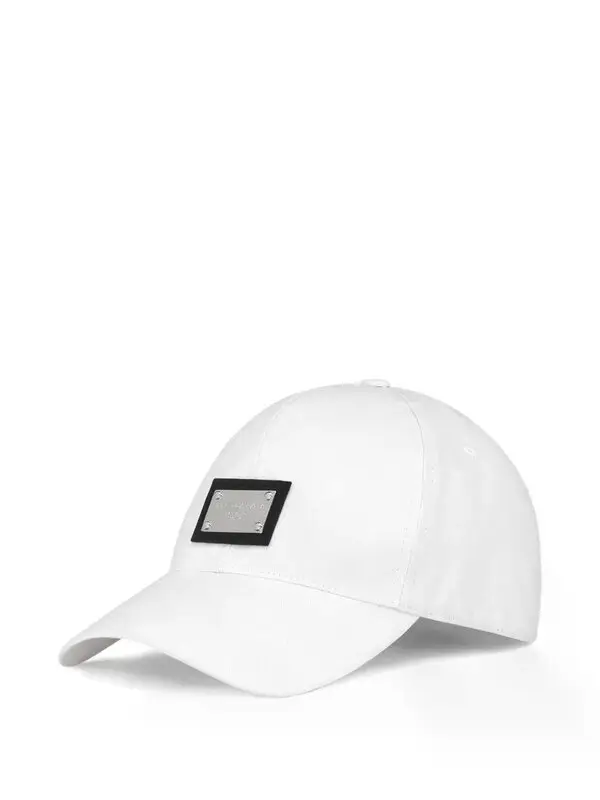 Dolce & Gabbana Cotton Baseball Cap With Logo Tag - White