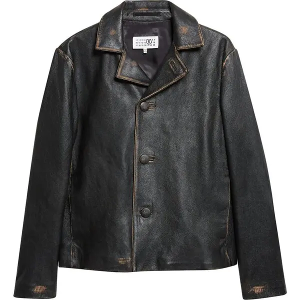 MAISON MARGIELA Sheepskin Leather Jacket - Black