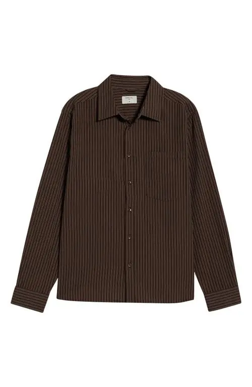 PERCIVAL Clancy Stripe Cotton Button-up Shirt - Brown