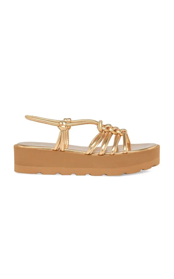GIANVITO ROSSI Hebe Leather Sandals - Gold