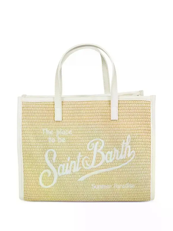 MC2 SAINT BARTH Vivian Embroidered Tote Bag - Neutrals