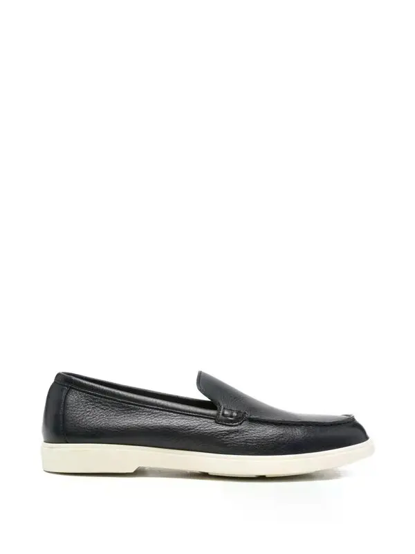 CALPIERRE Grained Leather Loafers - Blue