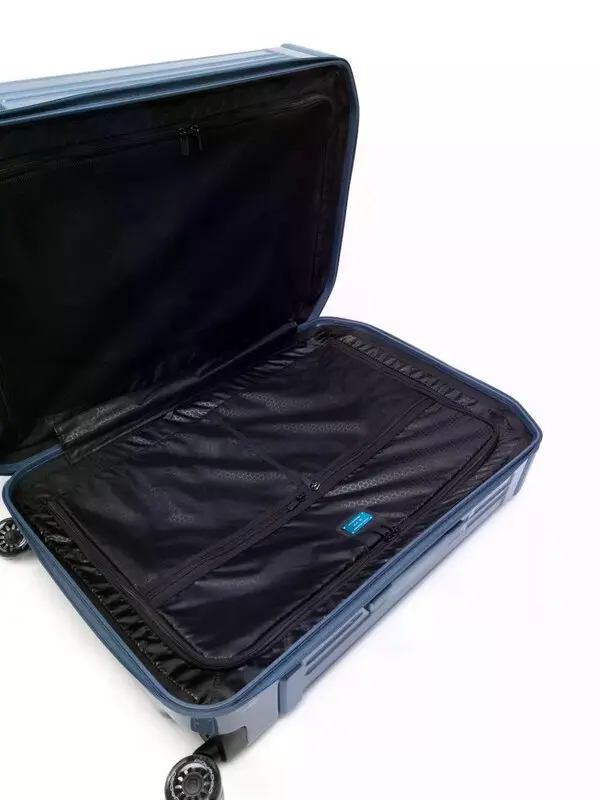 PIQUADRO 4-wheel Ribbed Suitcase - Blue