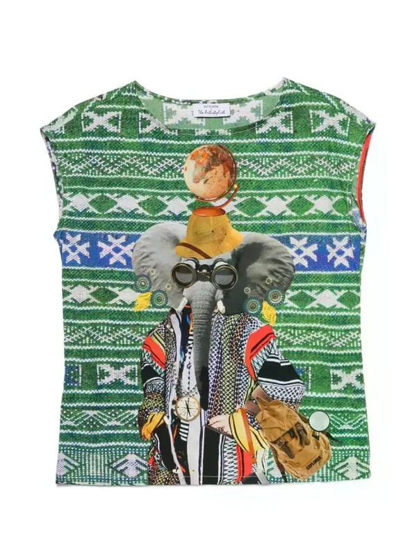 THE ARTISTYLIST Printed Vest - Green