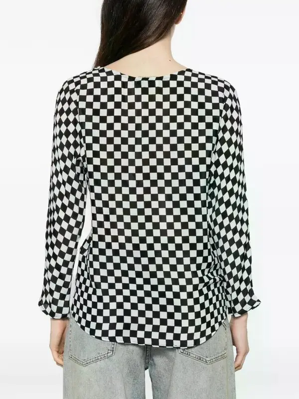 The Artistylist Graphic-print Checkered Blouse