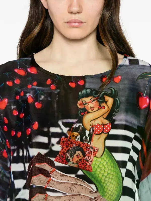 The Artistylist Graphic-print Checkered Blouse
