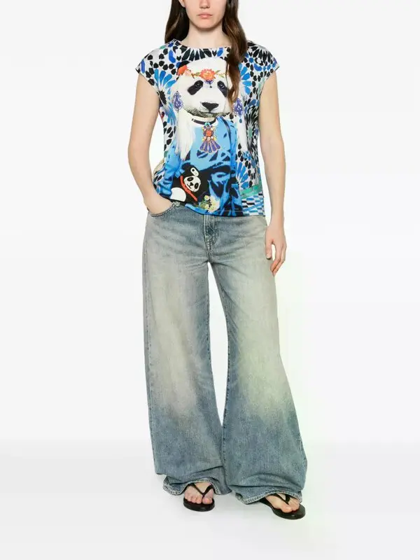 The Artistylist Panda-print Cotton T-shirt