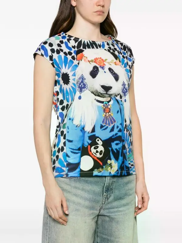 The Artistylist Panda-print Cotton T-shirt
