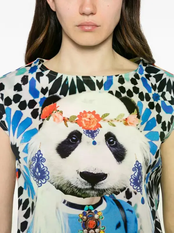 The Artistylist Panda-print Cotton T-shirt