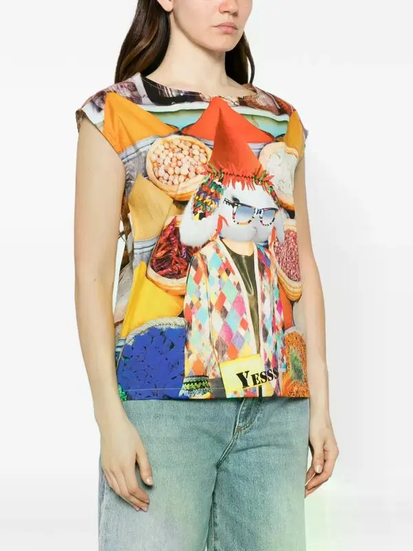 The Artistylist Graphic-print Cotton Vest