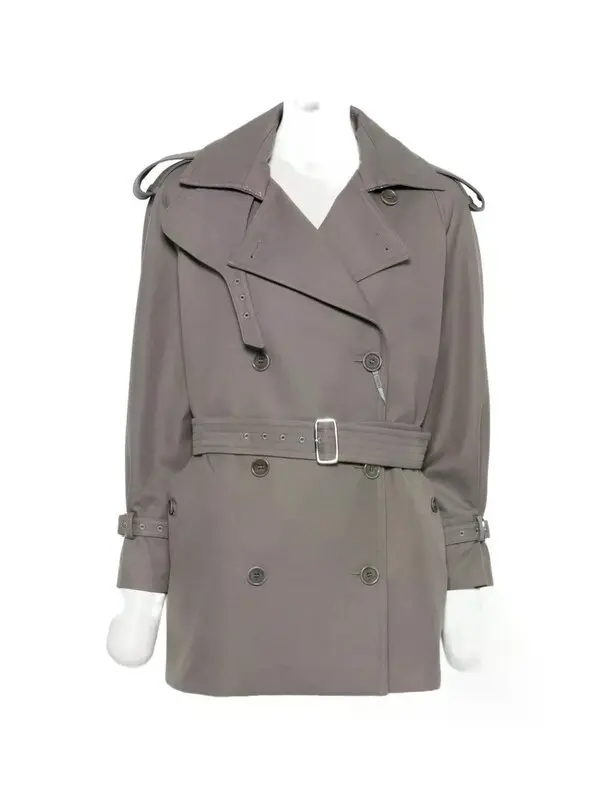 Max Mara Cacio Double-breasted Belted Trench Coat - Grey