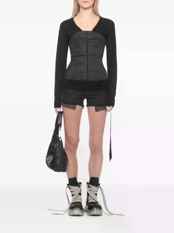 Rick Owens Long-sleeved V-neck Sweater - Black