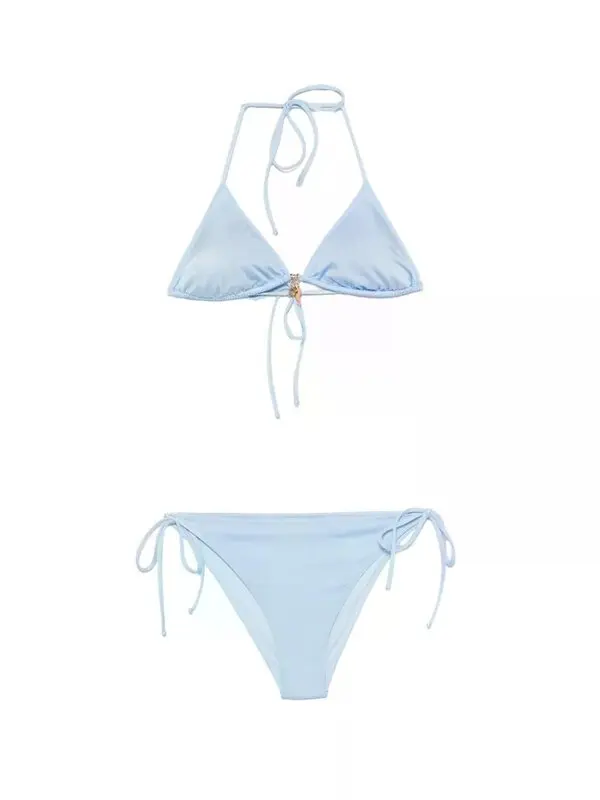 MC2 SAINT BARTH Leah Charm-embellished Bikini - Blue