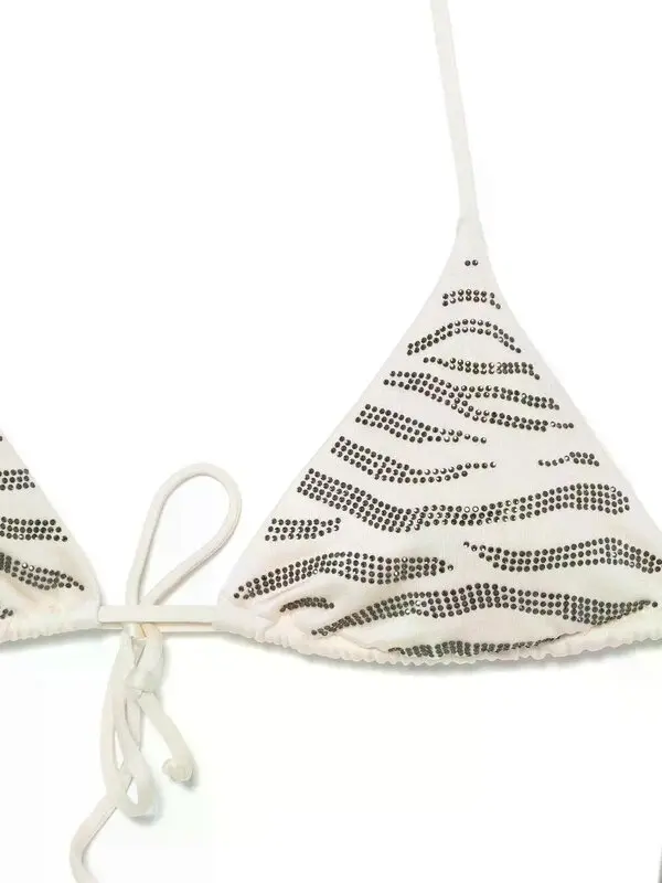 MC2 SAINT BARTH Leah Embellished Zebra-pattern Bikini
