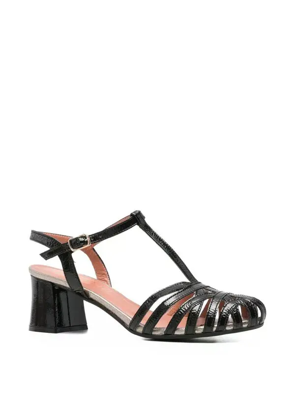 MAISON 21 Patent Leather T-bar Sandals