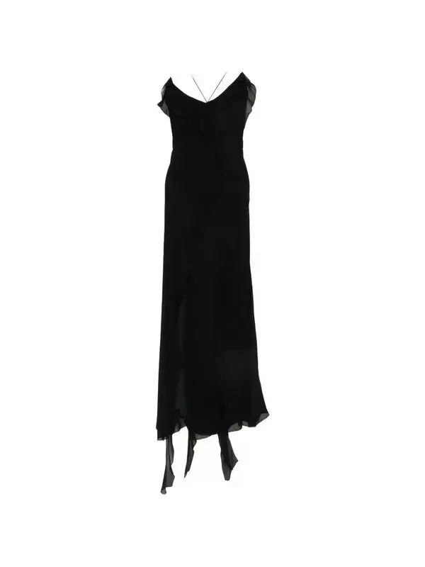 ANIYE BY Marian Ruffled Asymmetric Maxi Dress - Black