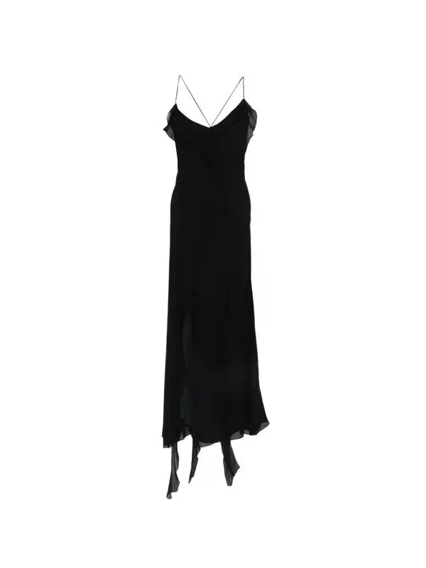 ANIYE BY Marian Ruffled Asymmetric Maxi Dress - Black