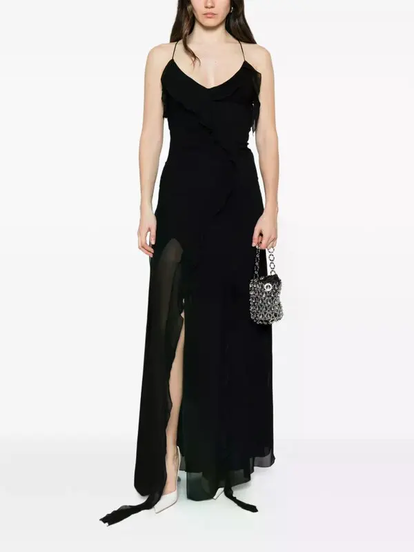 ANIYE BY Marian Ruffled Asymmetric Maxi Dress - Black