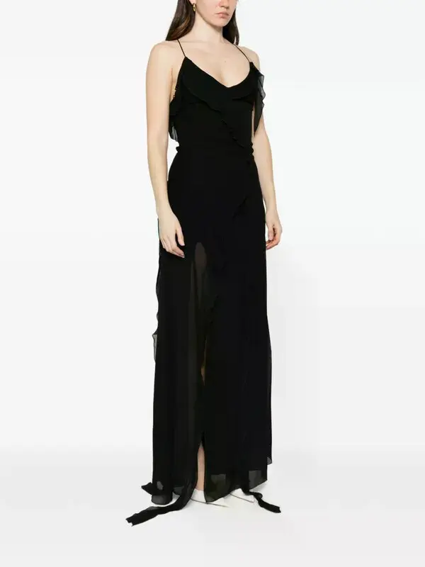 ANIYE BY Marian Ruffled Asymmetric Maxi Dress - Black