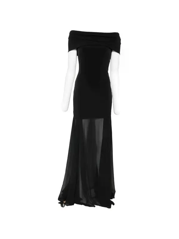 ANIYE BY Dreams Norah Off-the-shoulder Sheer-panel Maxi Dress - Black