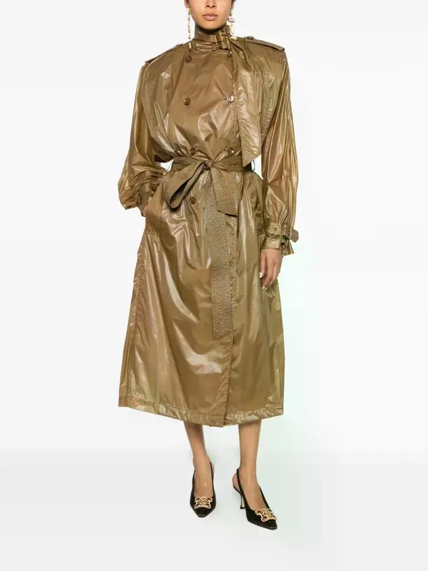 Saint Laurent Lavallière Double-breasted Belted Trench Coat
