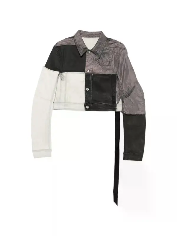 Rick Owens Little Joe Patchwork Cropped Jacket - White